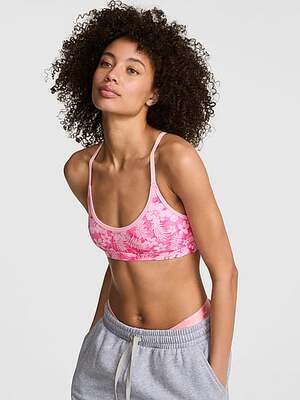 Pink All-day Cotton™ Low-scoop Racerback Bra - Print