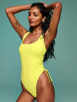 Victoria's Secret One-piece Swimsuit With Side Ties - Green