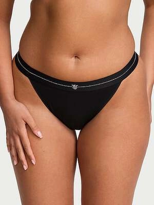 Victoria's Secret Cotton Exploded Logo 90s Brief Panty Black