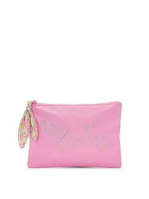Pink Nylon Zip Pouch - Pink