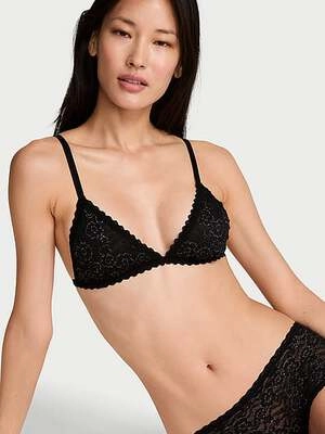 Victoria's Secret The Lacie Dot Geo Lace Unlined Triangle Bralette Gold