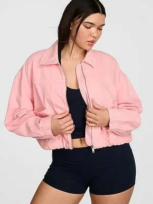 Pink Utility Bubble-hem Jacket - Pink