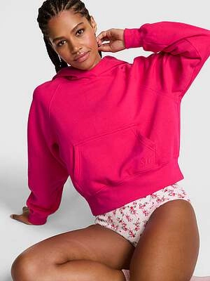 Pink Campus Fleece™ Shrunken Hoodie - Pink