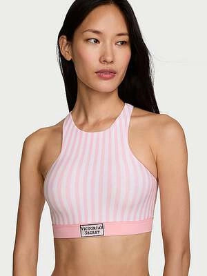 Victoria's Secret The T-shirt Cotton Shine Patch Unlined High-neck Bralette - Print