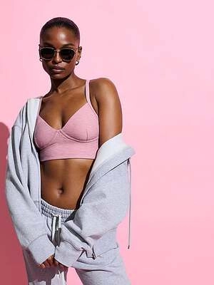 Victoria's Secret Vsx New Essential Racerback Sports Bra - Print