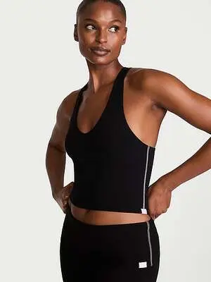 Victoria's Secret Angel Essentials Cotton Racerback Tank Top - Black