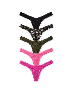 Victoria's Secret 5-pack Lacie Ultra-mini Scoop Thong Panties - Print