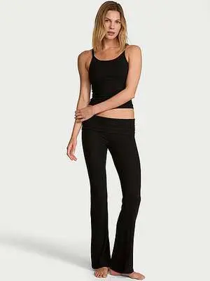 Victoria's Secret Sosoft™ Modal Wide-rib Tank & Foldover Pants Set - Black