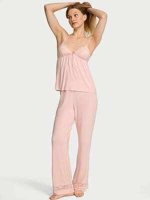 Victoria's Secret Sosoft™ Modal Lace-trim Cami & Pants Set - Pink