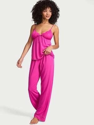 Victoria's Secret Modal Lace-trim Cami & Pants Set - Pink