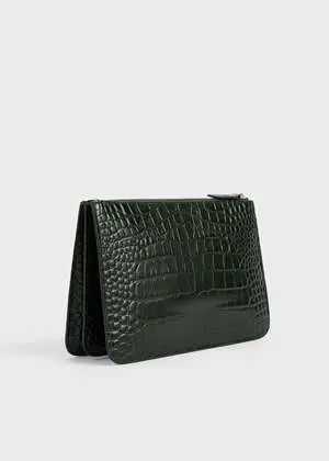 TOTEME Threefold Croco-embossed Clutch