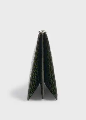 TOTEME Threefold Croco-embossed Clutch