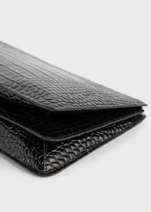 TOTEME Threefold Croco-embossed Clutch - Black