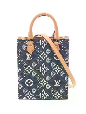 LOUIS VUITTON 2020 Monogram Jacquard Since 1854 Petite Sac Plat Satchel - Blue