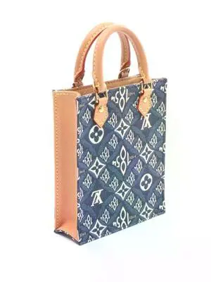 LOUIS VUITTON 2020 Monogram Jacquard Since 1854 Petite Sac Plat Satchel - Blue