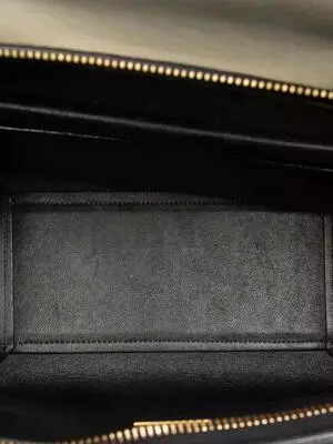 Celine 2017 Micro Bicolor Leather Belt Satchel - Black