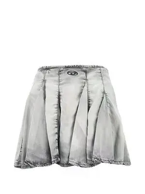 DIESEL® Pleated Mini Skirt With Oval Logo - Grey