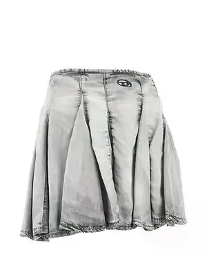 DIESEL® Pleated Mini Skirt With Oval Logo - Grey