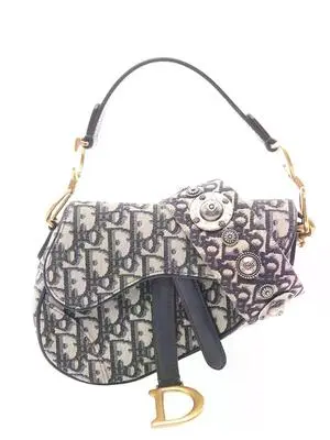 Dior 2010-2026 Mini Oblique Canvas Saddle Satchel - Brown