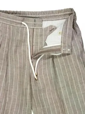 Brunello Cucinelli Striped Linen Drawstring Trousers