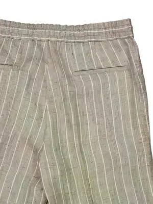 Brunello Cucinelli Striped Linen Drawstring Trousers