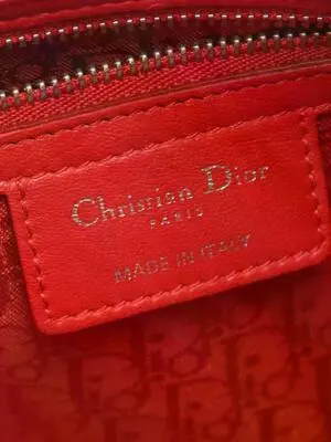 Dior 2011 Large Lambskin Cannage Lady Satchel - Red