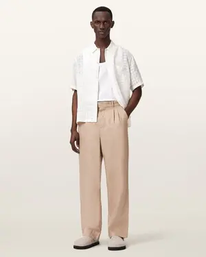 ALLSAINTS Straight Leg Trousers - Brown