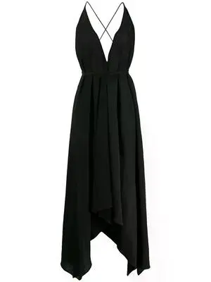 Caravana Asymmetric Long Dress - Black