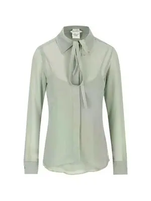 Max Mara Tie-neck Top - Green