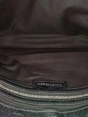 Balenciaga 2010-2025 Xs Lambskin Motocross Le Cagole Flap Crossbody Bag - Black