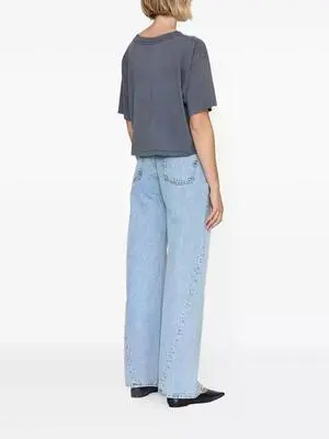 ANINE BING Johnny Cropped T-shirt - Grey