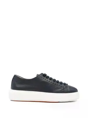 Santoni Leather Sneakers - Blue