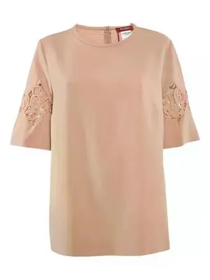Max Mara Lace-sleeve Top - Neutrals