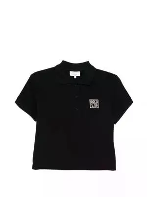 Maison Kitsuné Logo Stamp Cropped Polo - Black