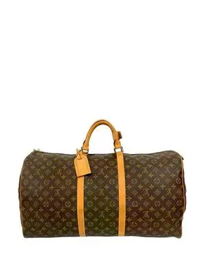LOUIS VUITTON 1990 Monogram Keepall 60 Travel Bag - Brown