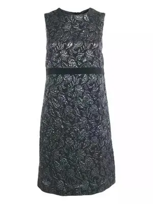 Max Mara Jacquard Floral Mini Dress - Black