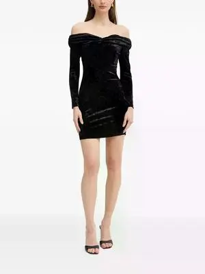 Guess Off-shoulder Long-sleeve Dress - Black