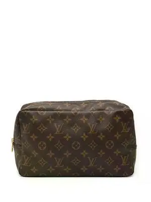 LOUIS VUITTON 1984 Monogram Trousse Toilette 28 Clutch Bag - Brown