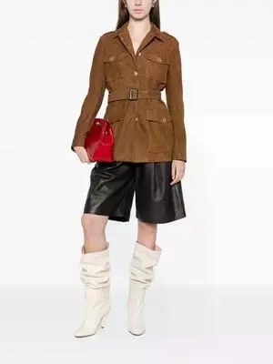 Tagliatore Clea Buckle-belt Leather Jacket