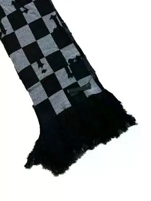 Amiri Check-pattern Fringed Scarf