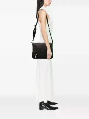 Fendi Zucchino Canvas F Charm Crossbody Bag