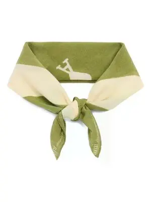AMI Paris De Coeur Printed Scarf - Green
