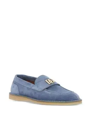 Dolce & Gabbana Logo-plaque Loafers - Blue