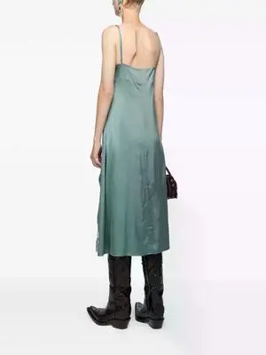 Acne Studios Lace Slip Midi Dress - Green