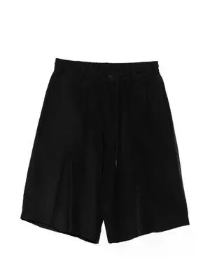 Y3 Drawstring Pleated Shorts - Black