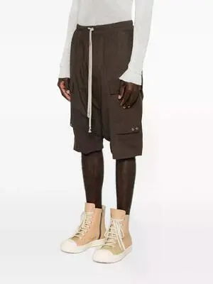 Rick Owens Cargo Pods Drawstring Shorts - Brown