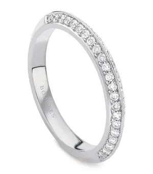 BOODLES Platinum And Diamond Petal Wedding Ring - Silver