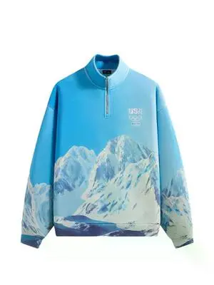 Kith Team Usa Winter Mountain Quarter Zipped Sweatshirt - Blue