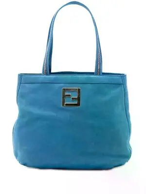 Fendi Nubuck Ff Chains Tote Bag - Blue