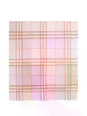 Burberry Wide Check Wool Scarf - Pink